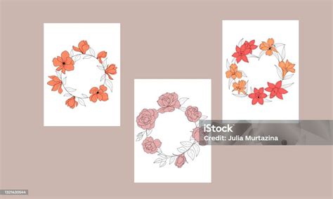 식물 꽃다발 꽃 화환 세트 화환의 형태로 꽃 배열 엽서 집합입니다 벡터 그림입니다 0명에 대한 스톡 벡터 아트 및 기타 이미지 0명 개체 그룹 검은색 Istock