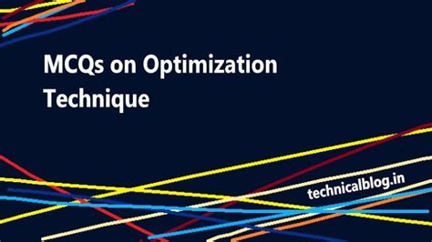 Optimization Technique Mcqs