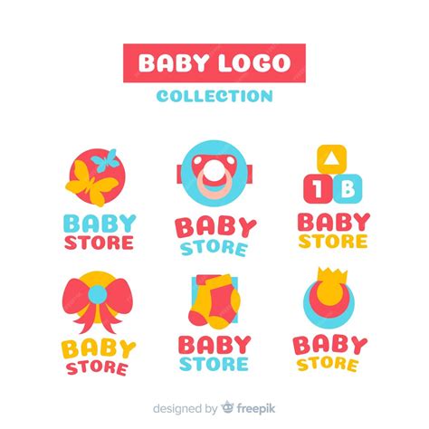 Belle Série De Logos De Bébé Modernes Vecteur Gratuite