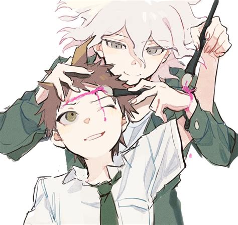 Komaeda Nagito And Hinata Hajime Danganronpa And 1 More Drawn By