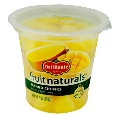 Del Monte Fruit Naturals Mango Chunks In Extra Light Syrup 7 Ounce Cup