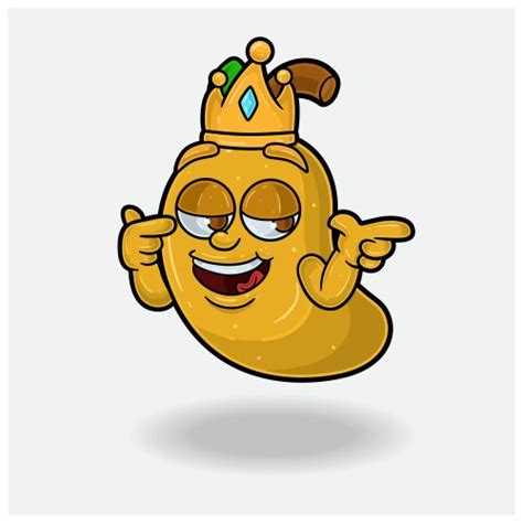 Cucumber Fruit Crown Mascot With Smug Expression Vector Image