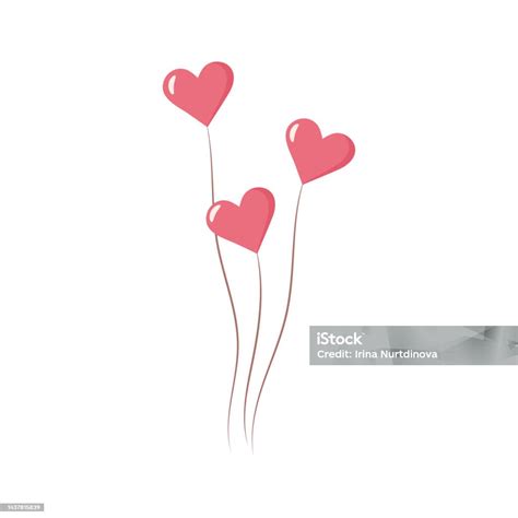 하트 모양의 열기구 3개 풍선에 대한 스톡 벡터 아트 및 기타 이미지 풍선 컷아웃 하트 모양 Istock