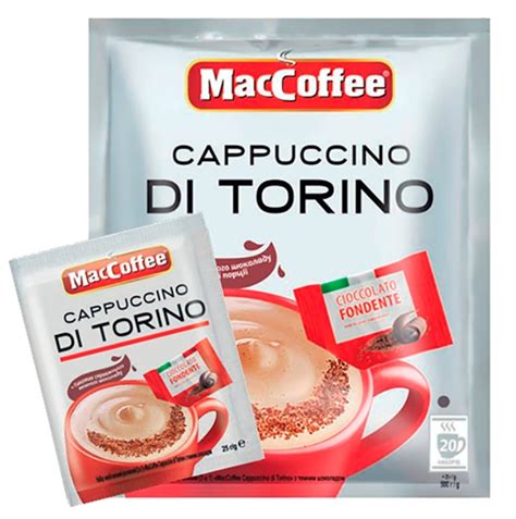 MacCoffee 3в1 Cappuccino Di Torino 20 стіків по 25г (Кавовий напій ...