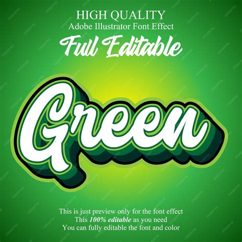 Premium Vector Green Script Editable Typography Font Effect