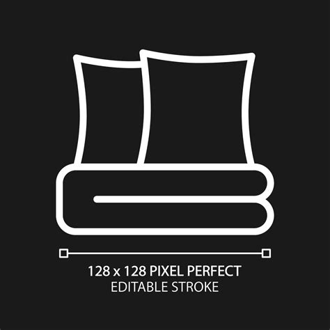 Bedding Set Pixel Perfect White Linear Icon For Dark Theme Sheets And Pillows Soft Textiles