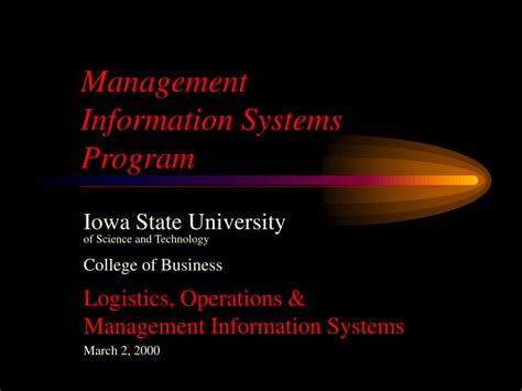 Ppt Management Information Systems Program Powerpoint Presentation