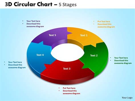 3d Circular Chart 5 Stages Powerpoint Slides And Ppt Templates 0412