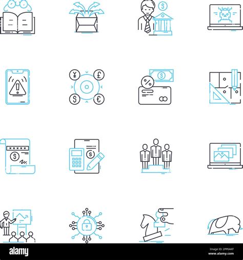 Digital Industry Linear Icons Set Digitalization Innovation