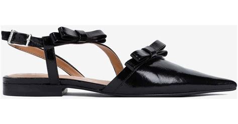 Ganni Multi Bow Pointed Toe Faux Leather Flats In White Lyst