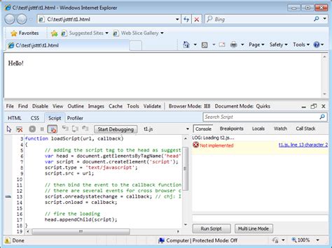 Javascript How To Include Js From Js Using Ie8 Stack Overflow