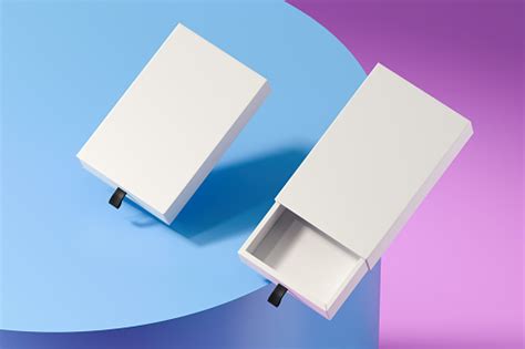 여러 가지 빛깔의 배경에 고립 된 빈 흰색 사실적인 골판지 상자 3d 렌더링 파란색에 대한 스톡 사진 및 기타 이미지 파란색