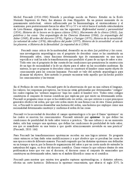 El Orden Del Discurso Pdf Michel Foucault Conocimiento
