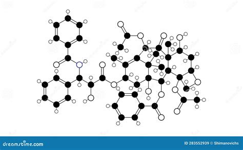 Paclitaxel Molecule Structural Chemical Formula Ball And Stick Model