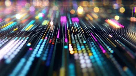 Colorful Digital Patterns Represented Through Vibrant Light And Depth In High Resolution Stock