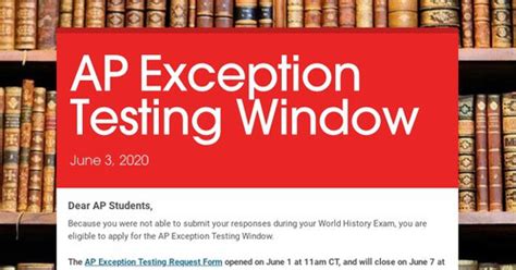 Ap Exception Testing Window Smore Newsletters