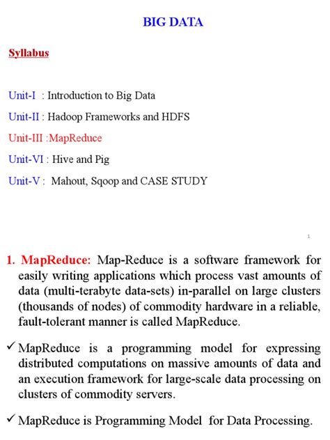 Bd Unit Iii Mapreduce Pdf Map Reduce Apache Hadoop