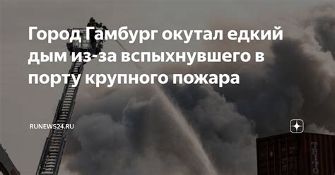 Город Гамбург окутал едкий дым из за вспыхнувшего в порту крупного