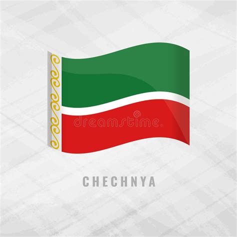 3d Illustration Waving Flag Of Chechen Vector Flag Of Chechen On Grey