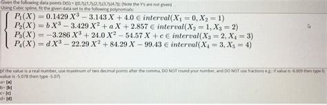 Solved Given The Following Data Points D5