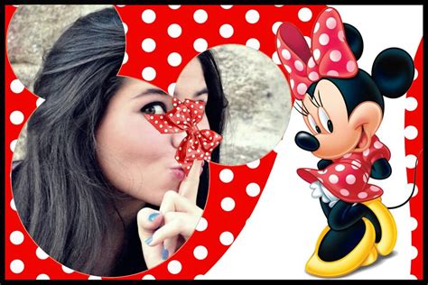 Montagem De Fotos Desenhos Moldura Da Minnie Vermelha Para Fotos