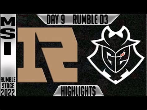 RNG Vs G Highlights MSI Day Rumble Stage D Royal Never Give Up Vs G Esports YouTube