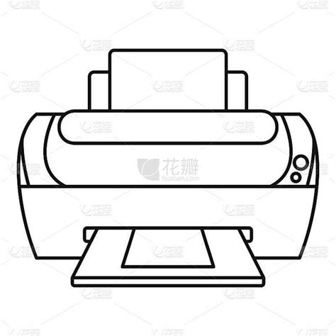 照片打印机图标，轮廓样式