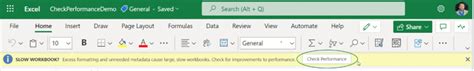 Check Performance In Excel For Windows