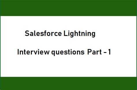 salesforce lightning interview questions part 1