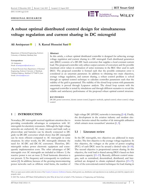Pdf A Robust Optimal Distributed Control Design For Simultaneous Voltage Regulation And
