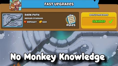 Fast Upgrades No Monkey Knowledge BTD Quest YouTube