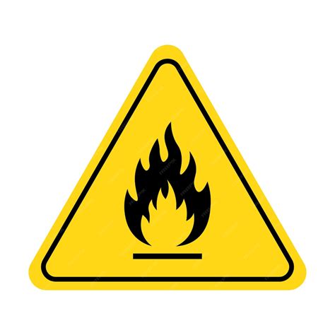 Ícone De Aviso De Fogo Sinal Inflamável Perigo Químico Perigo De Fogo