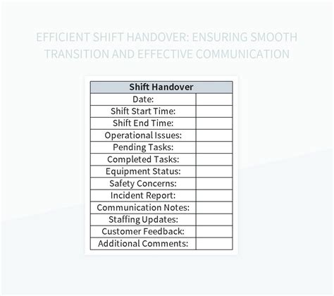 Efficient Shift Handover Ensuring Smooth Transition And Effective
