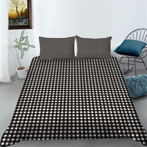 Yjhdm Dense Grid Pattern Bedding Set 3d Printed Duvet Cover Pillow Case