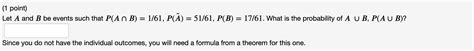 Solved Point Let A And B Be Events Such That Chegg Com