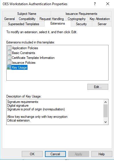 Workstation Authentication Certificate Template