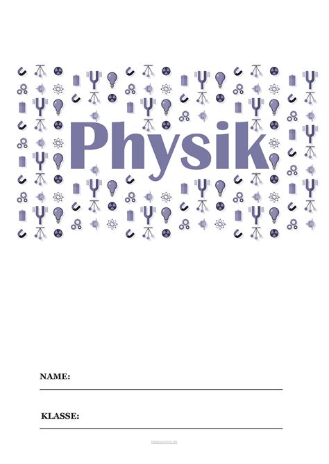 Physik Deckblatt Deckblätter für Physik als PDF happycolorz de