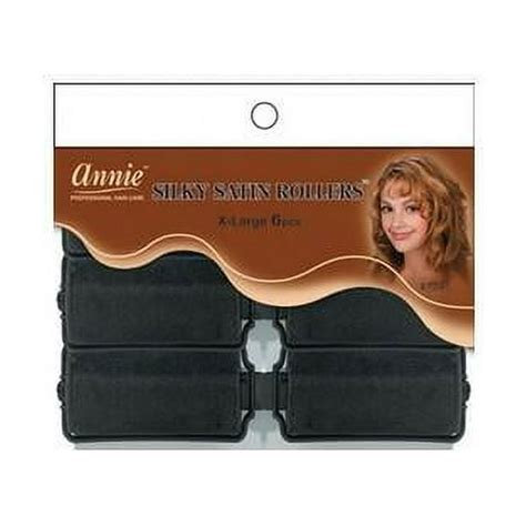 Annie Pillow Satin Rollers 10 Piece Black 1246