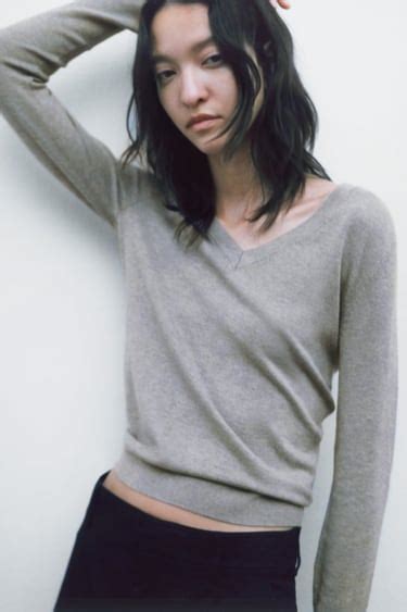 Introducir 50 Imagen Pull Col V Noir Femme Zara Vn