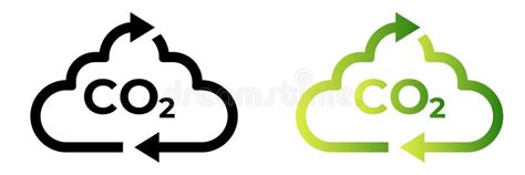 Co2 Carbon Dioxide Cycle Icon Co2 Emissions Neutral Stock Vector