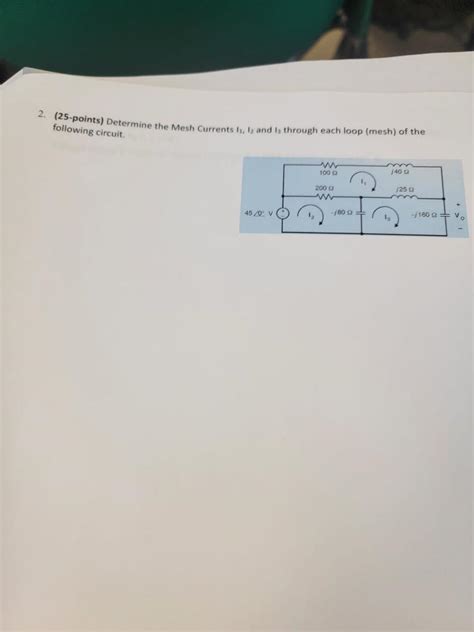 Solved Points Determine The Mesh Currents I I And Chegg