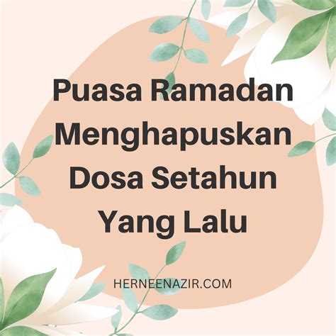 Puasa Ramadan Menghapuskan Dosa Setahun Yang Lalu