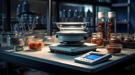 Premium Photo Laboratory Scales Measuring Precise Weights