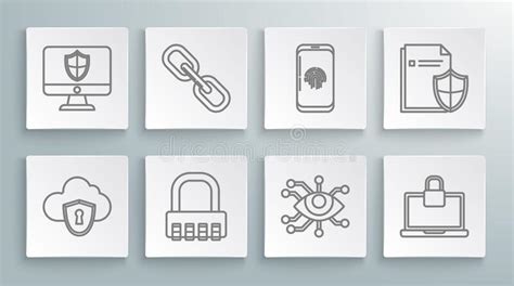 Set Line Cloud And Shield Chain Link Safe Combination Lock Eye Scan