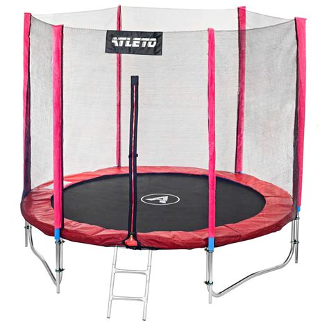 ᐉ Батут Atleto с двойными ногами и сеткой 183 см Красный 11648136 • Купить в Киеве Украине
