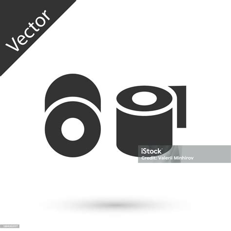 Ilustración De Icono De Rollo De Papel Higiénico Gris Aislado Sobre