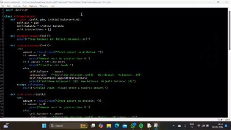 Madhu Sai On Linkedin My First Task In Octanet Create An Atm Machine Simulation