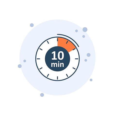 Premium Vector Cartoon Clock Icon Vector Illustration 10 Min Timer On Bubbles Background