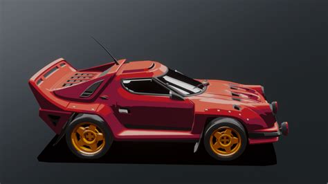 Cartoony Rally Car With Cel Shading Rdrivegame