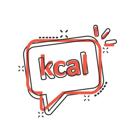 Kcal Icon In Comic Style Diet Cartoon Vector Illustration On White
